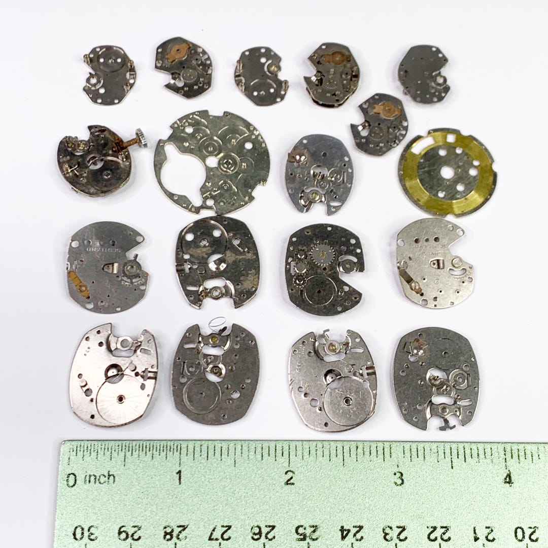15 Watch Main Plates Movements Gears Steampunk Watchmaker Lot for Parts ...
