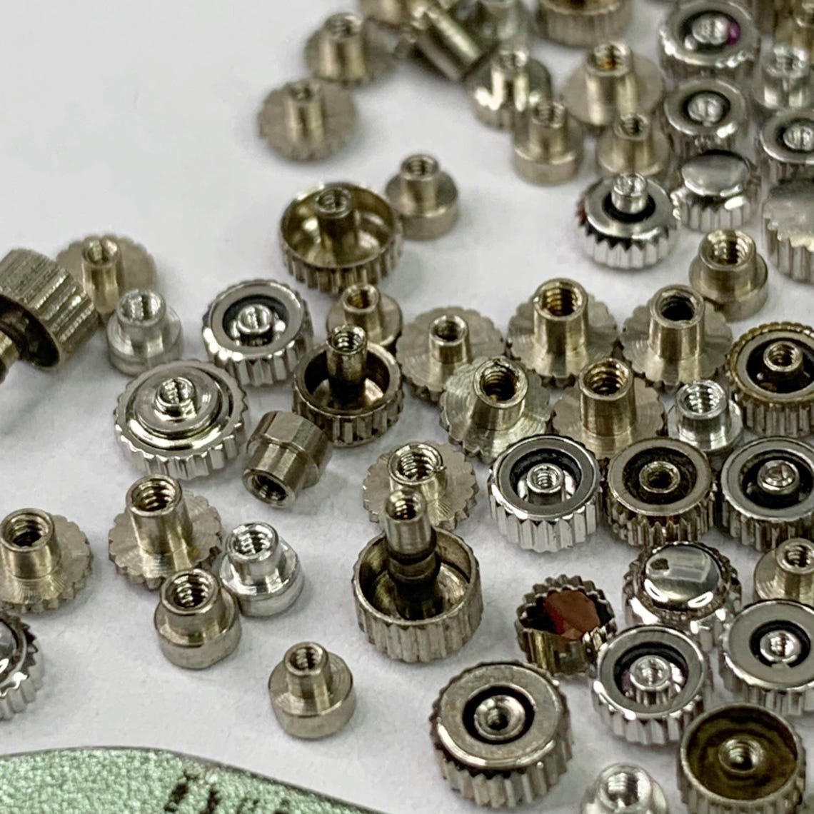 100 Tiny Watch Crowns Silver Parts Steampunk Art Watchmaker Repair Lot ...