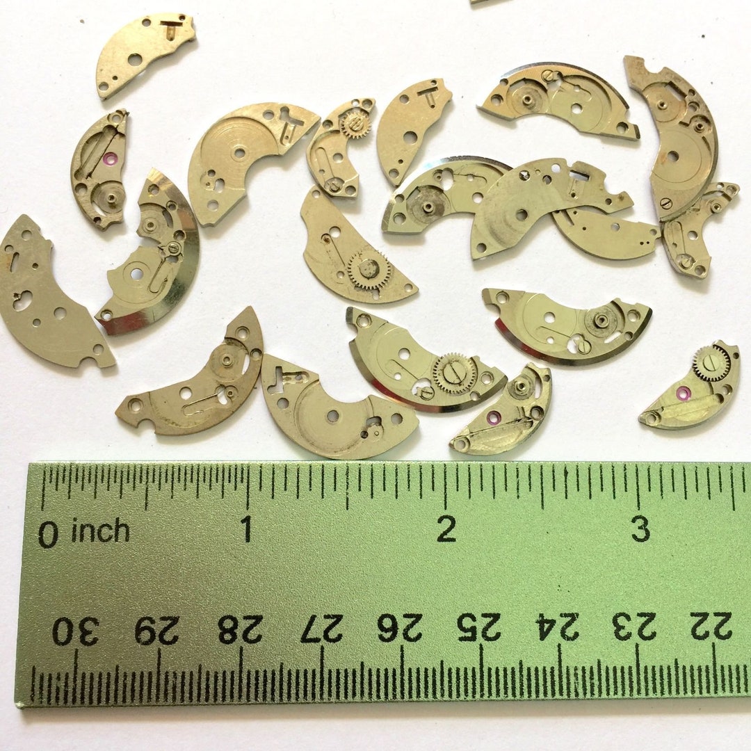 10 Watch Parts Plates Crescent Shaped Steampunk Watchmakers Lot Repair ...