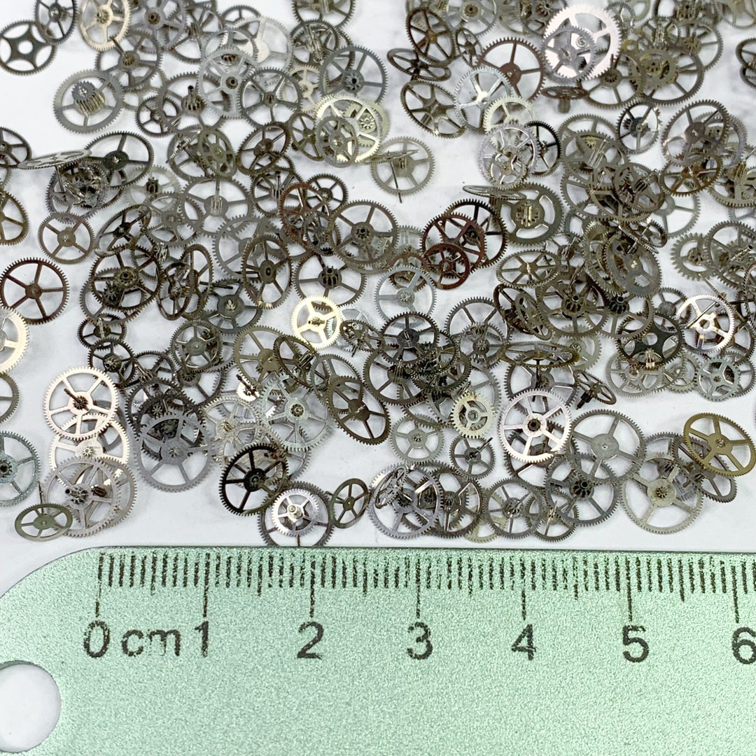 25 Shiny Silver Watch Wheels Altered Art Part Gear Steampunk Vtg ...
