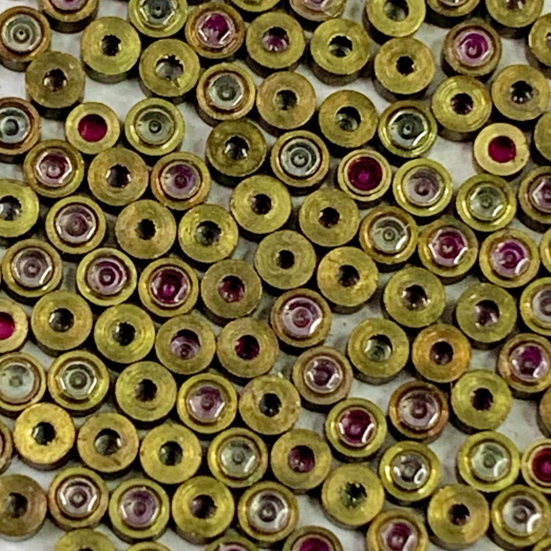 25 Watch Jewels 1.5mm Gold Bronze Setting Hole Part Watchmaker Repair ...