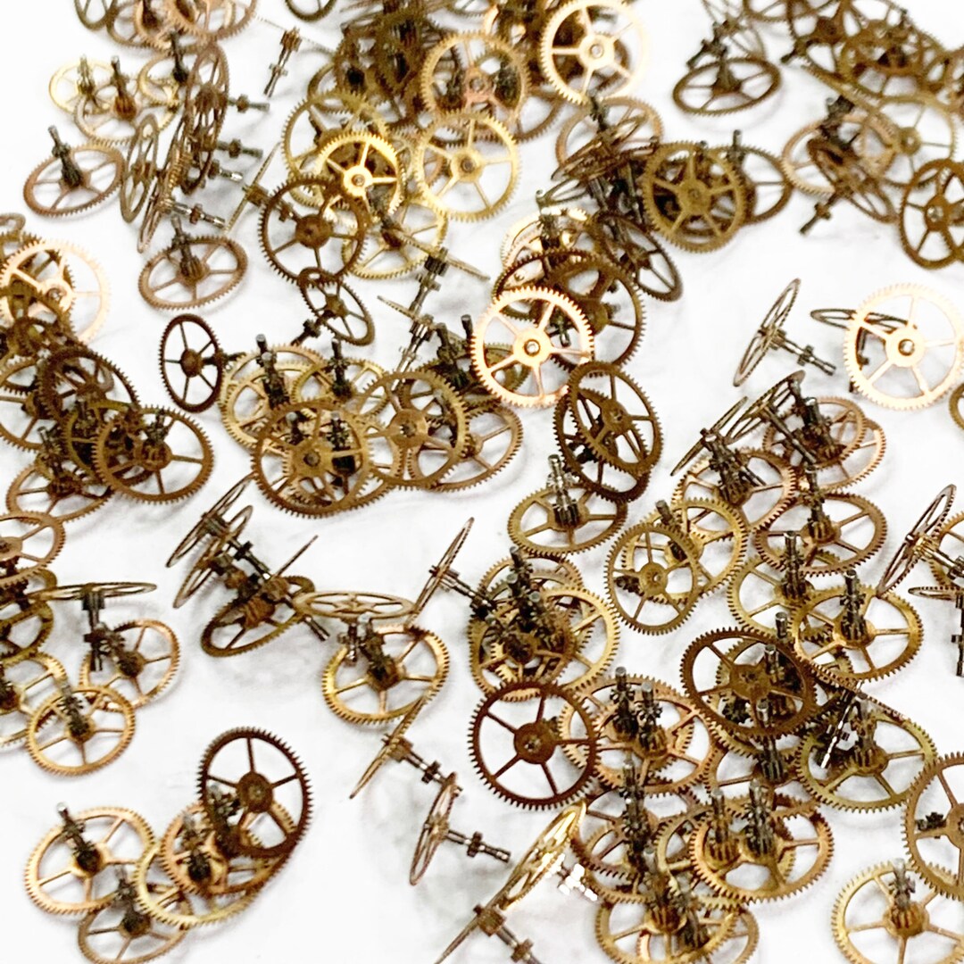 50 Watch Wheels Rose Gold Steampunk Gears Part Watchmaker Altered Art ...
