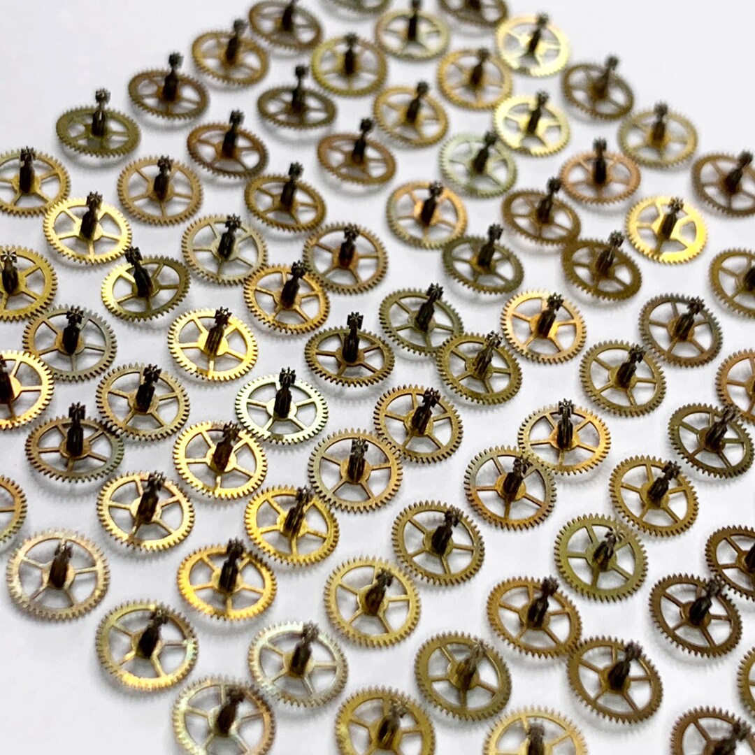 100 Tiny Watch Wheels Rose Gold Oil Slick Steampunk Gears Part ...