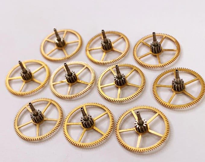 25 Flat Gold Escape Wheels Watch Parts Steampunk Gear Altered Art ...