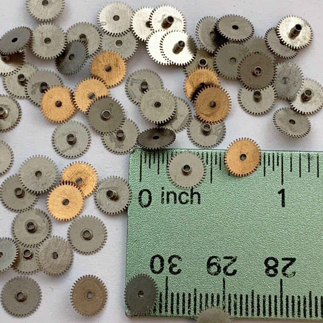 50 Watch Hour Wheels 7mm Steampunk Gear Silver Art Repair Part ...