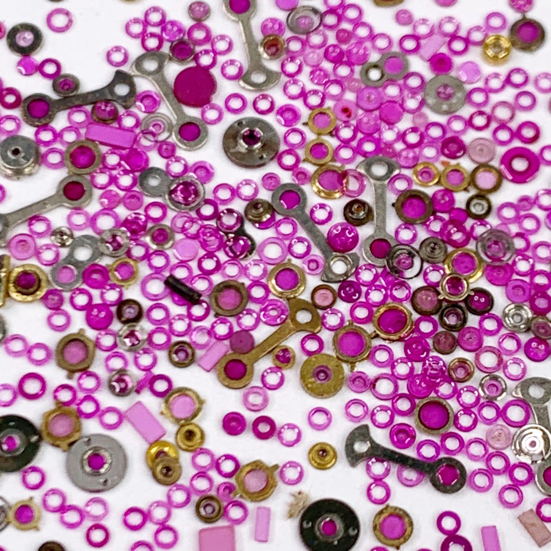50 Watch Jewels Hole Settings Stones Cap Part Watchmaker Lot Repair ...