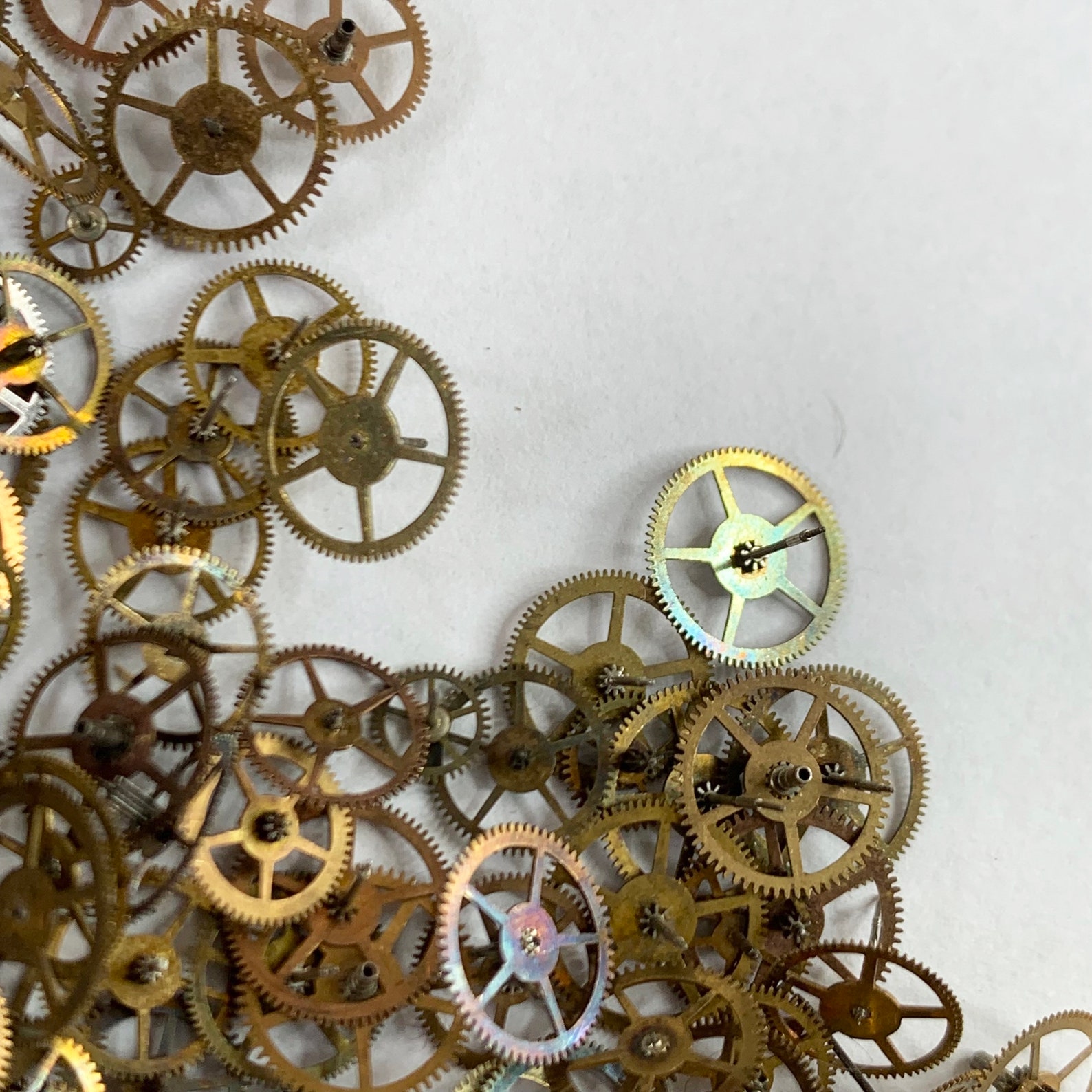 25 Watch Wheels Rose Gold Copper Oil Slick Steampunk Gears Part ...