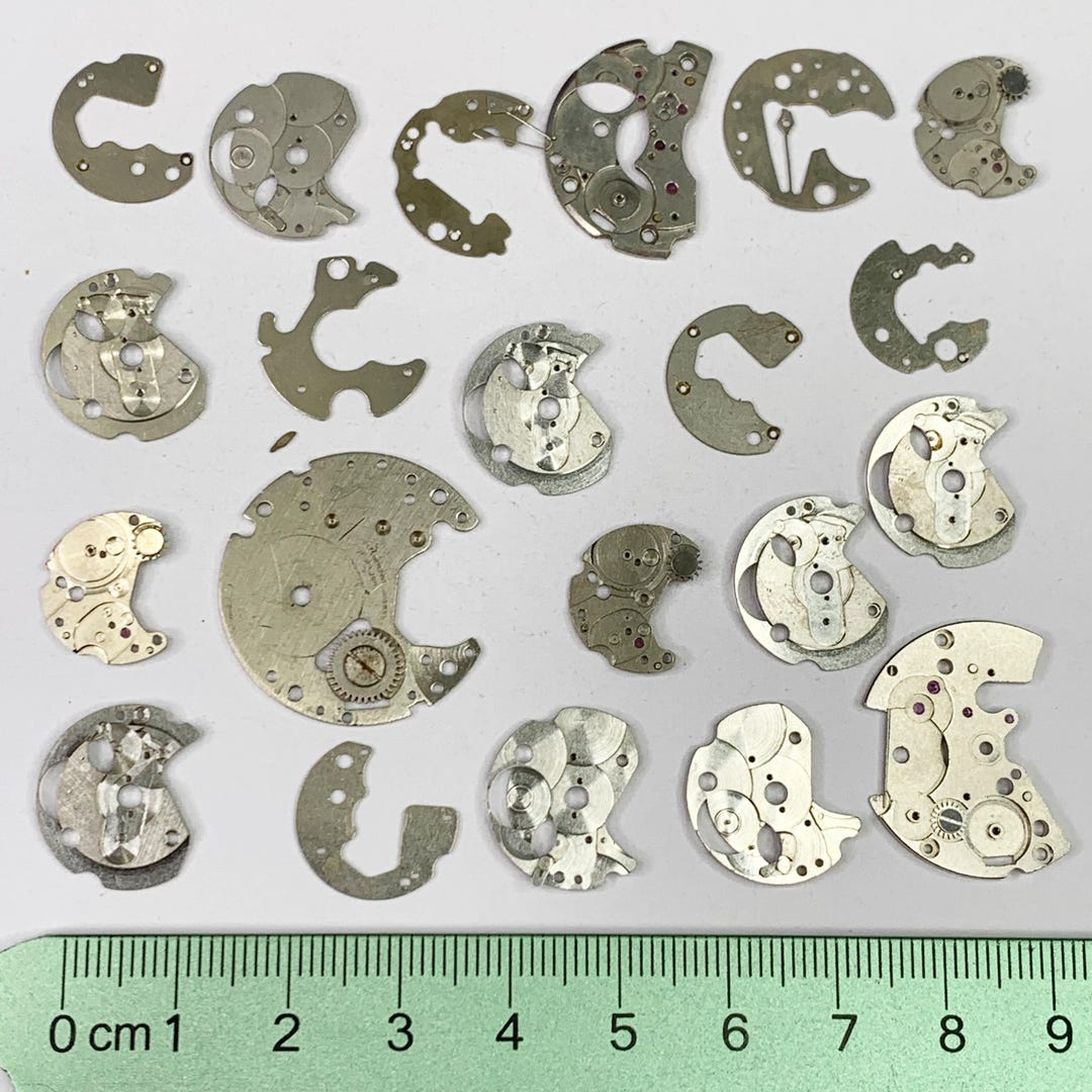 20 Watch Crescent Plates Part Steampunk Watchmaker Lot Altered Art ...