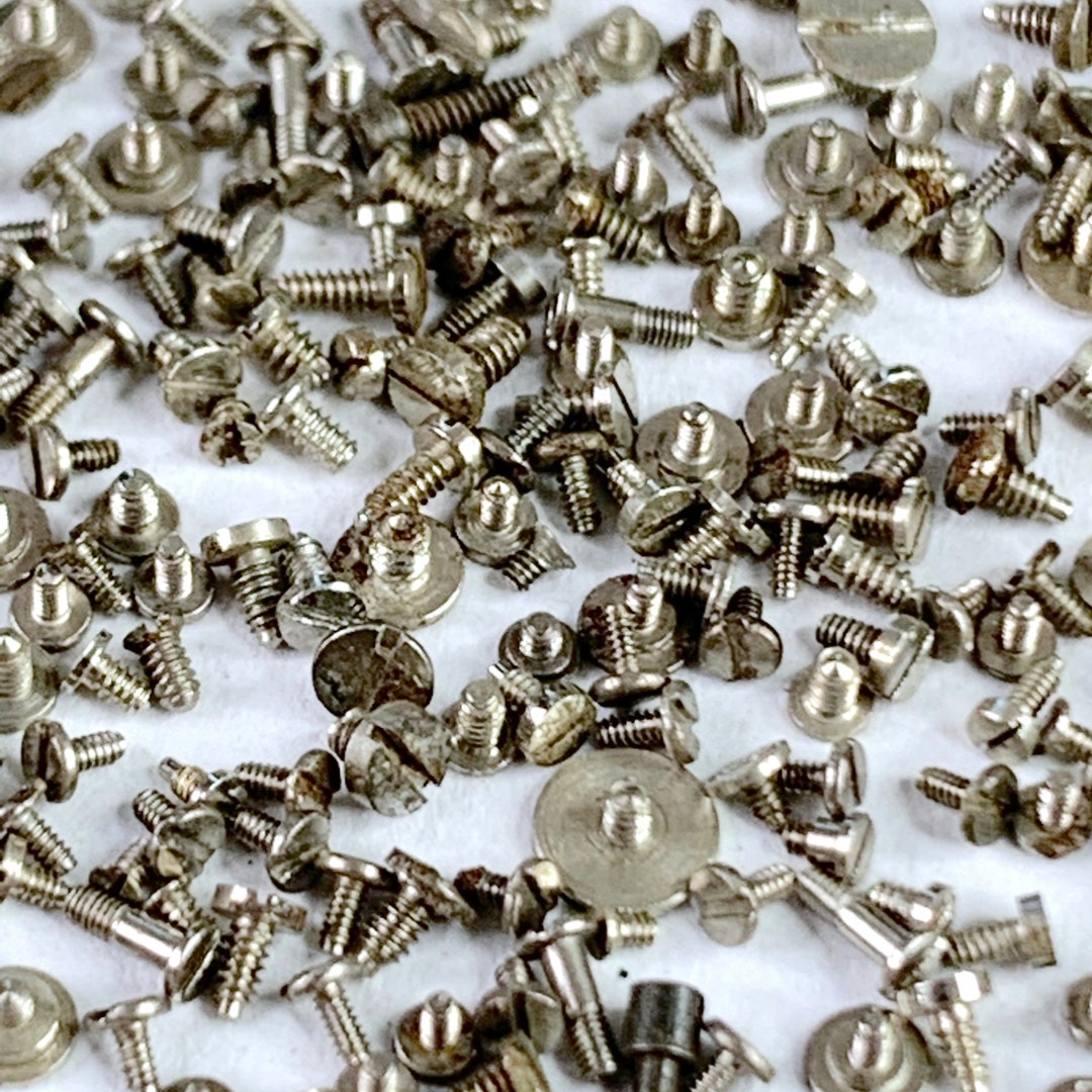 100 Watch Screws Tiny Steampunk Altered Art Parts Watchmaker Lot Repair ...