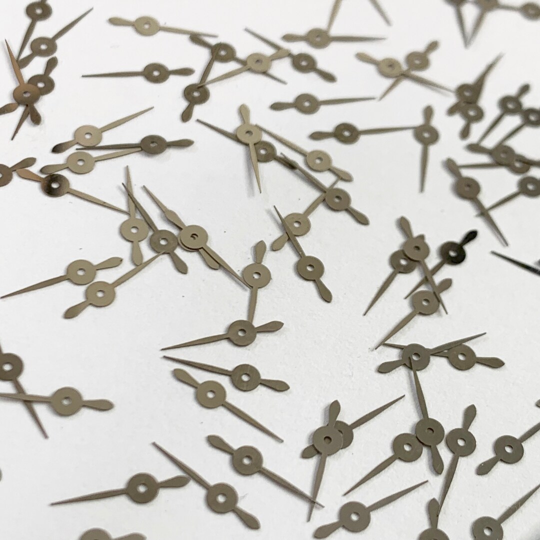 100 Watch Hands 10mm Steampunk Parts Watchmaker Job Lot Flat Silver ...