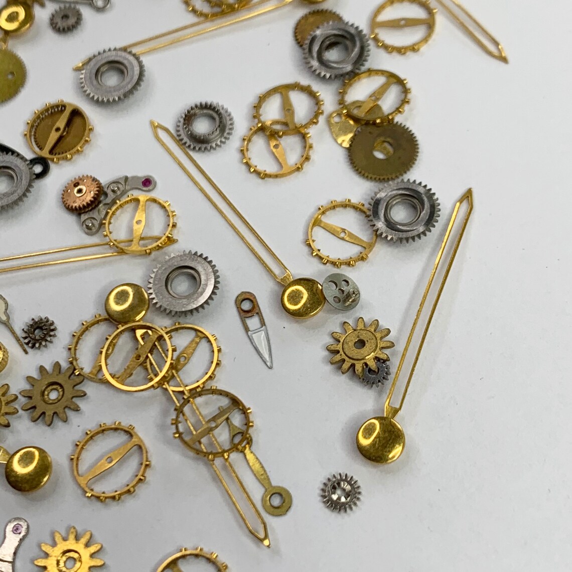 100 Watch Parts Wheels Hands Gears Balance Steampunk Altered - Etsy