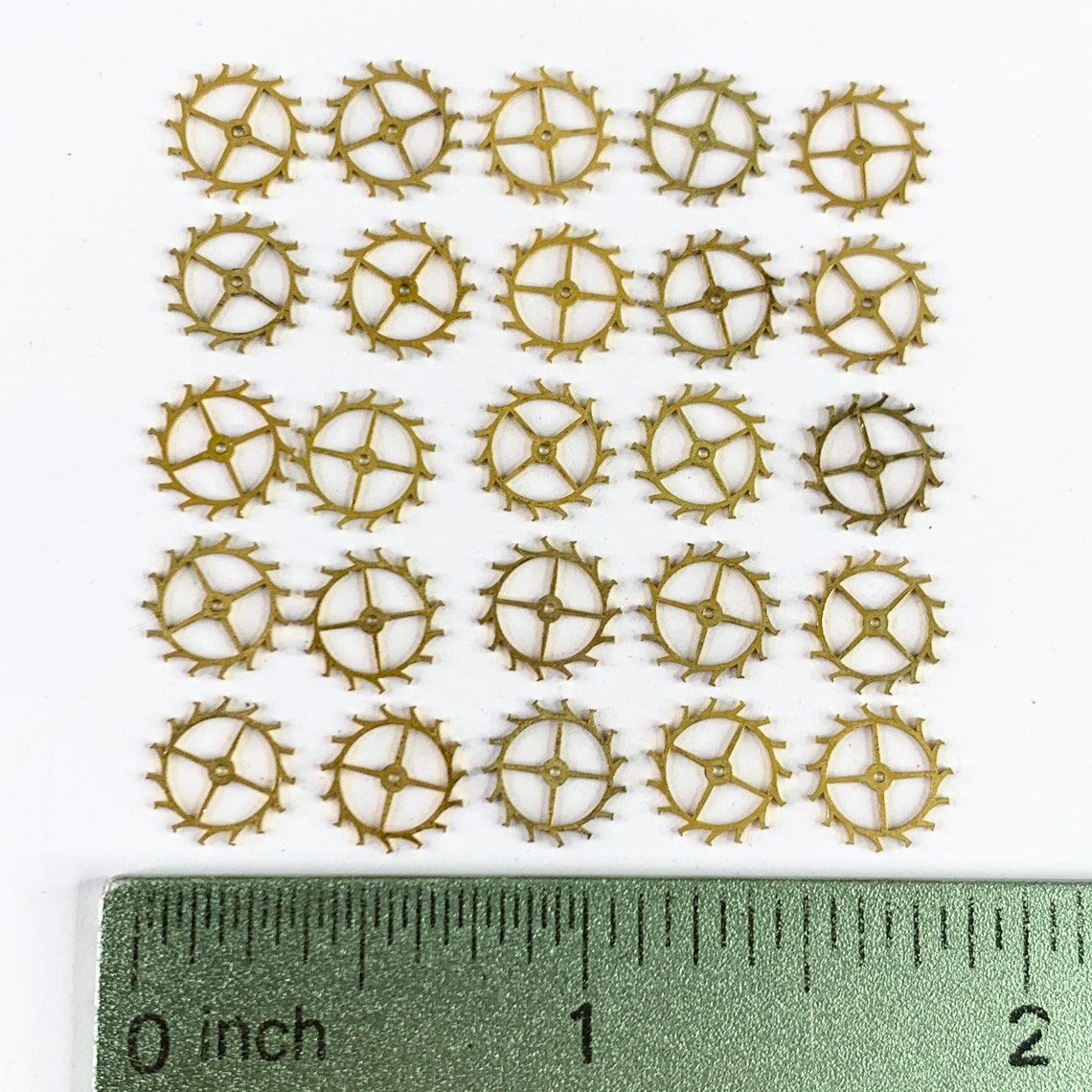 25 Flat Gold Escape Wheels Watch Parts Steampunk Gear Altered Art ...