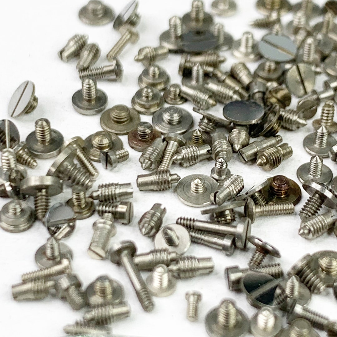 100 Watch Screws Small Steampunk Parts Watchmaker Job Lot Repair Wrist ...