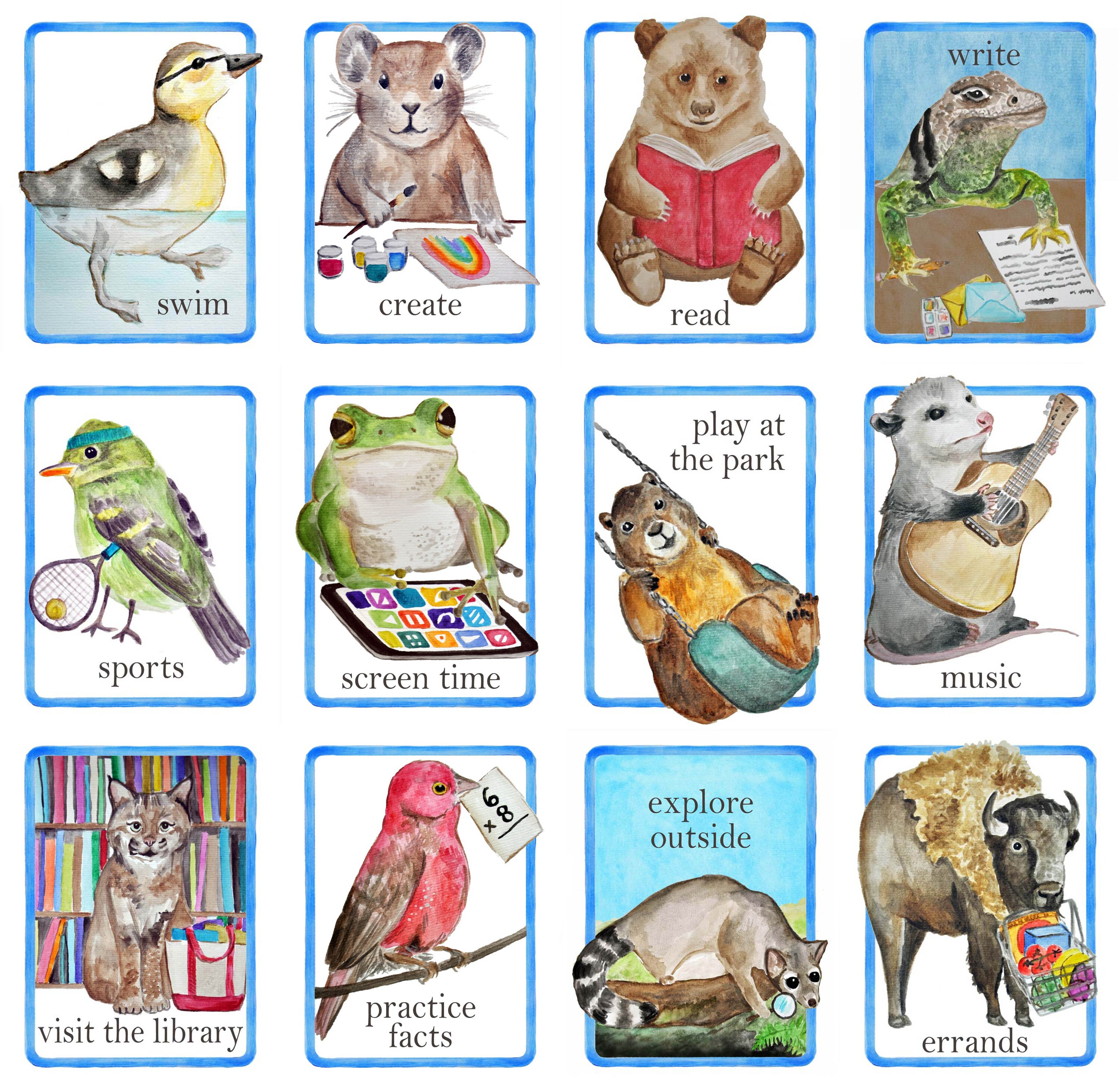 Critter Summer Rhythm Cards - Etsy