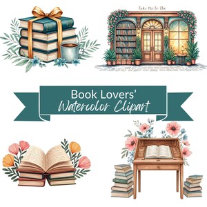 Book Lover Clipart Set: Reading PNG Graphics (digital Download) - Etsy
