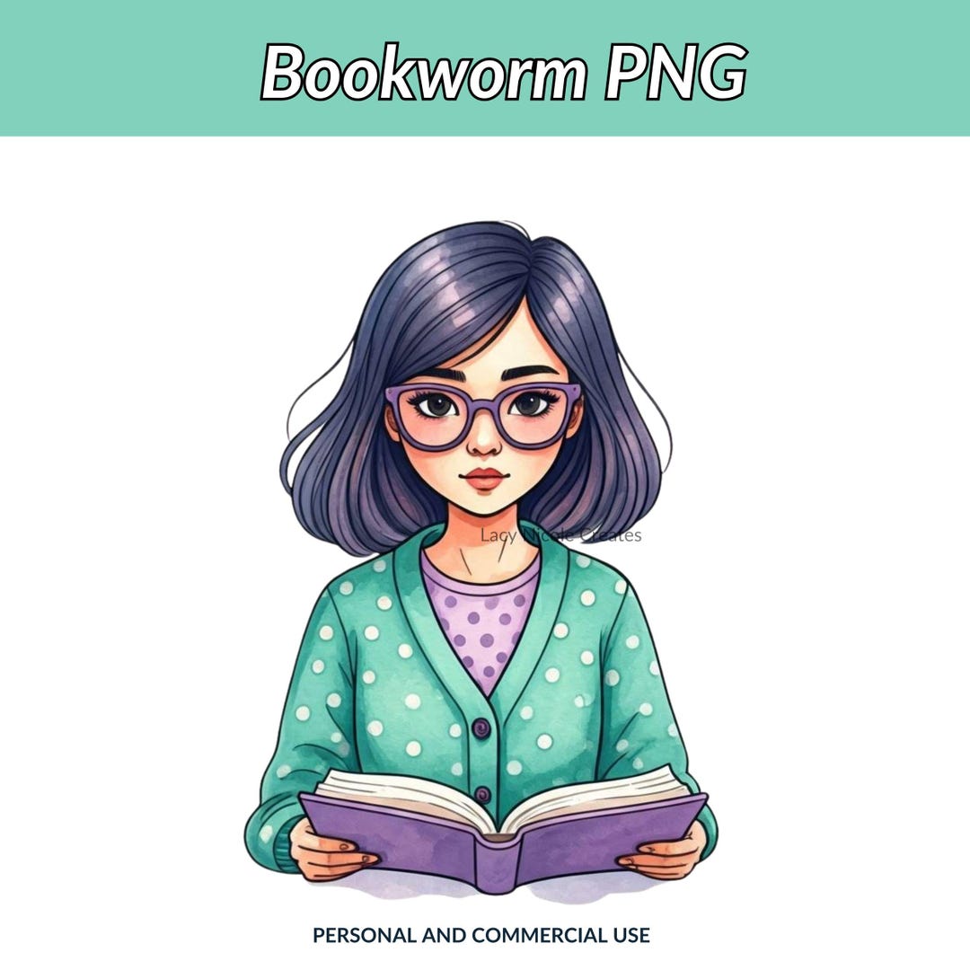 Bookworm PNG Clipart: Asian Woman Reading (digital Download) - Etsy