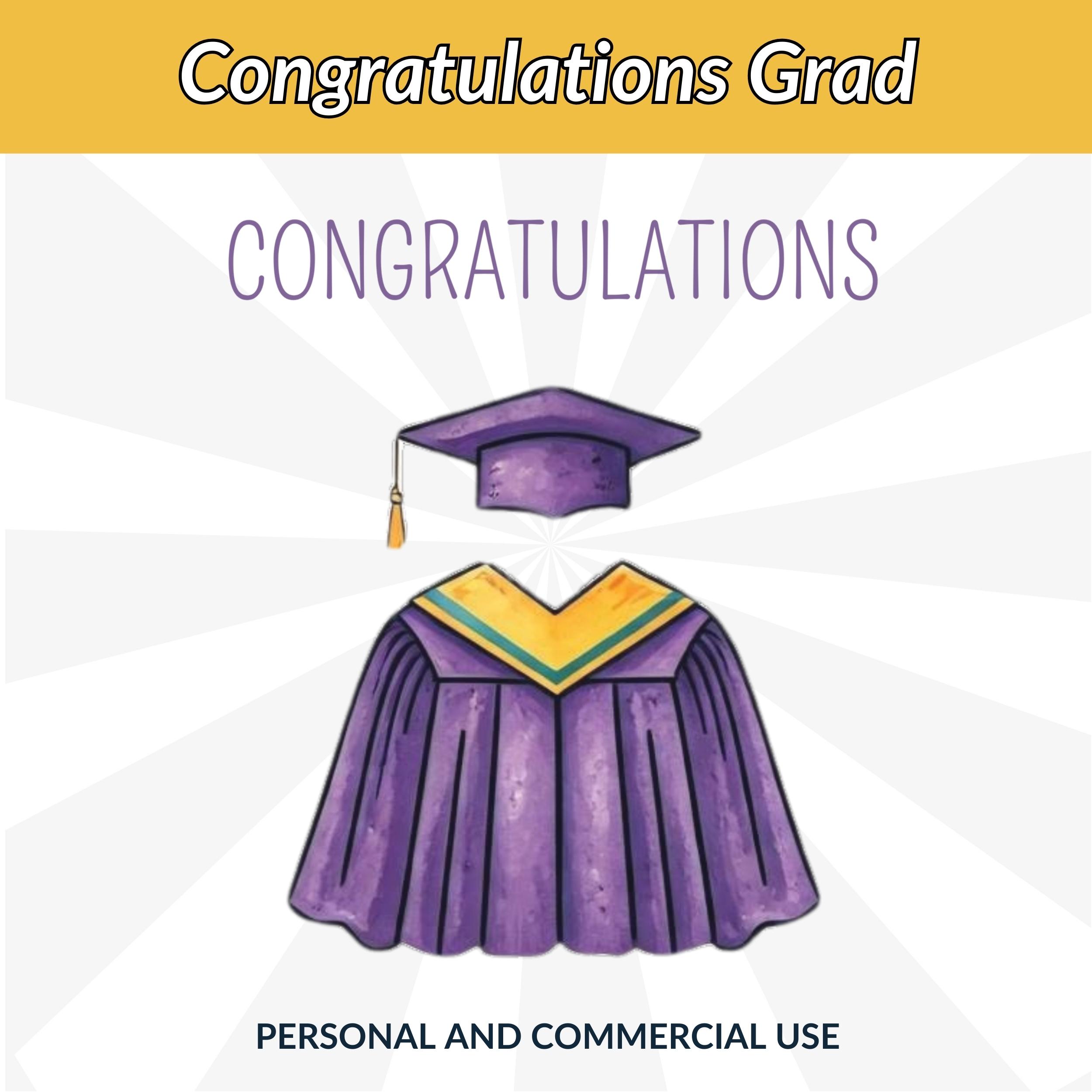 Graduation PNG | Purple Cap and Gown Sublimation File | Graduation ...