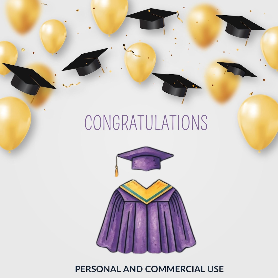 Graduation PNG | Purple Cap and Gown Sublimation File | Graduation ...