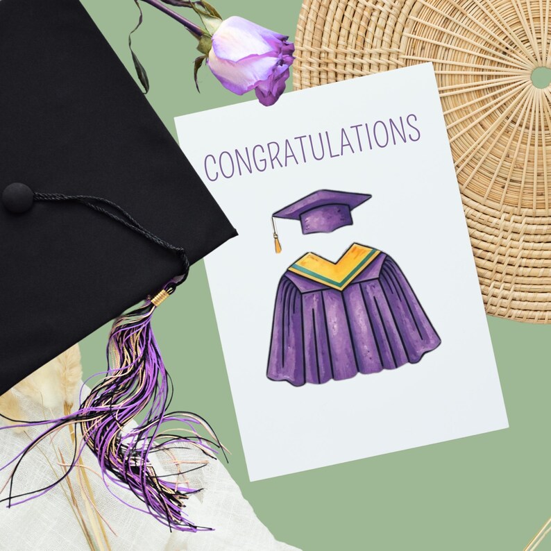 Graduation PNG | Purple Cap and Gown Sublimation File | Graduation ...