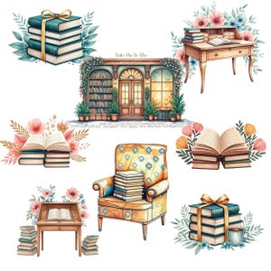 Book Lover Clipart Set: Reading PNG Graphics (digital Download) - Etsy