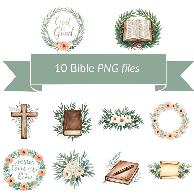 Christian Clipart Set, Faith-based PNG Digital Download - Etsy