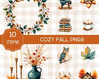 Fall Clipart Bundle, Fall Vibes Png Graphics, Autumn Clipart Bundle ...