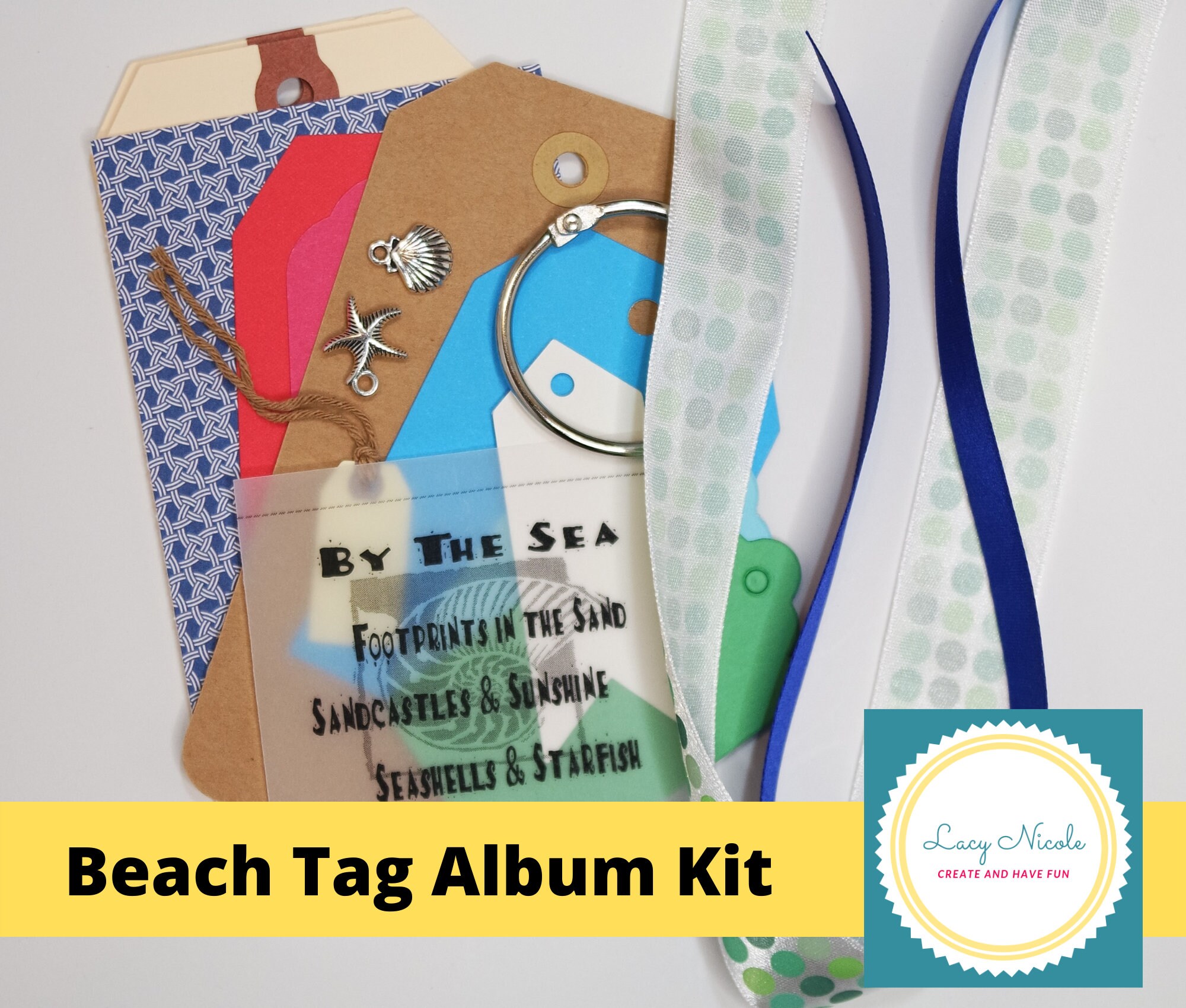 Craft Supplies & Tools Stamping Beach theme Tag Album Kit Paper, Party ...