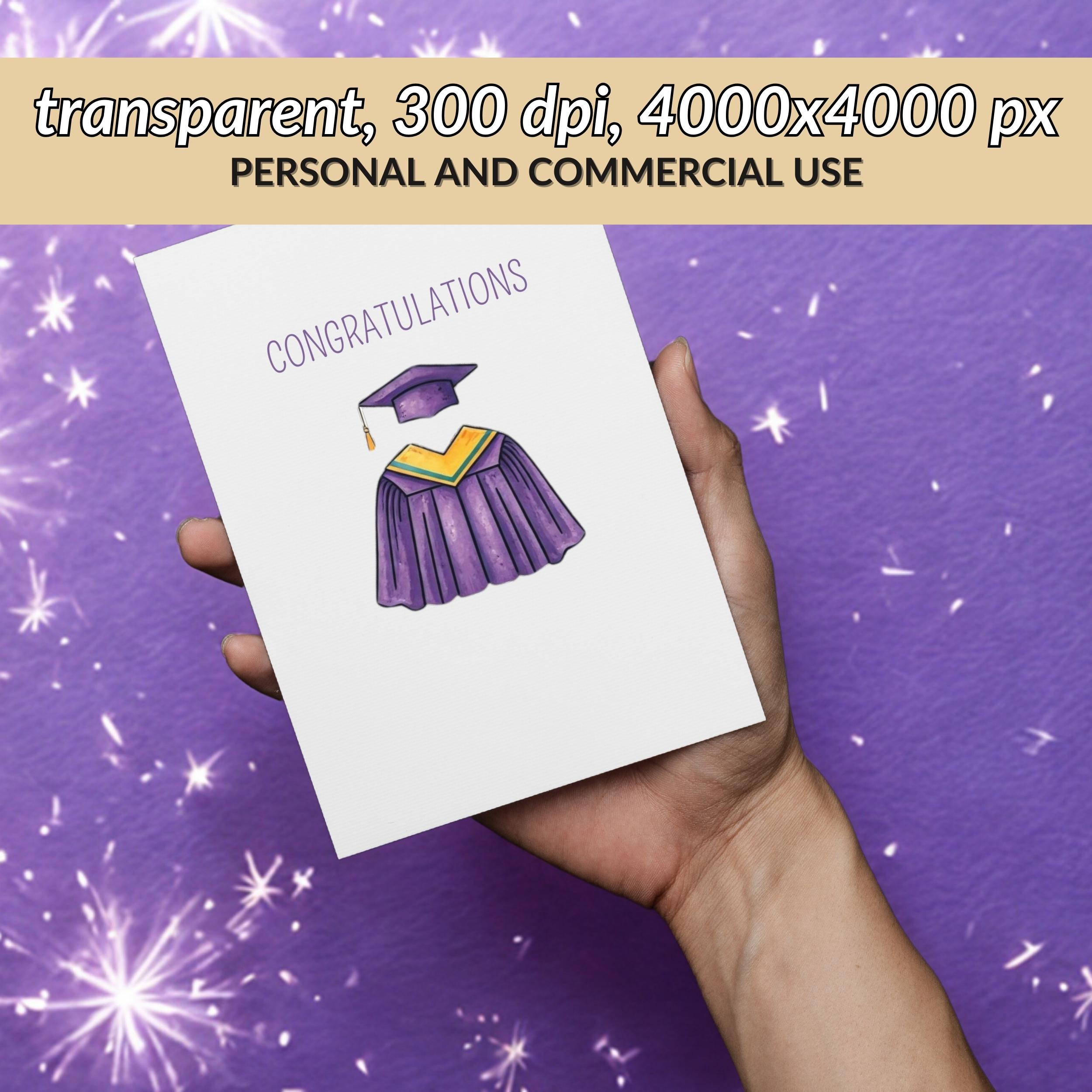 Graduation PNG | Purple Cap and Gown Sublimation File | Graduation ...
