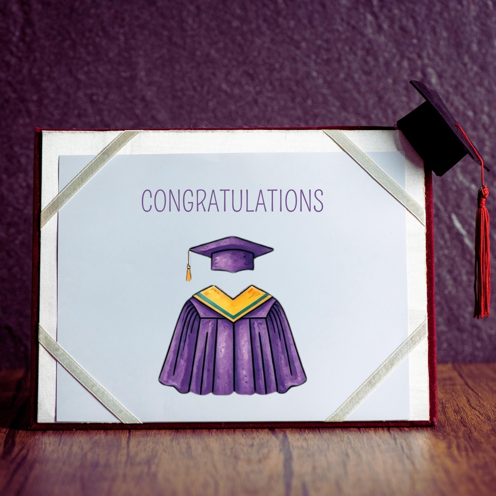 Graduation PNG | Purple Cap and Gown Sublimation File | Graduation ...