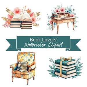 Book Lover Clipart Set: Reading PNG Graphics (digital Download) - Etsy