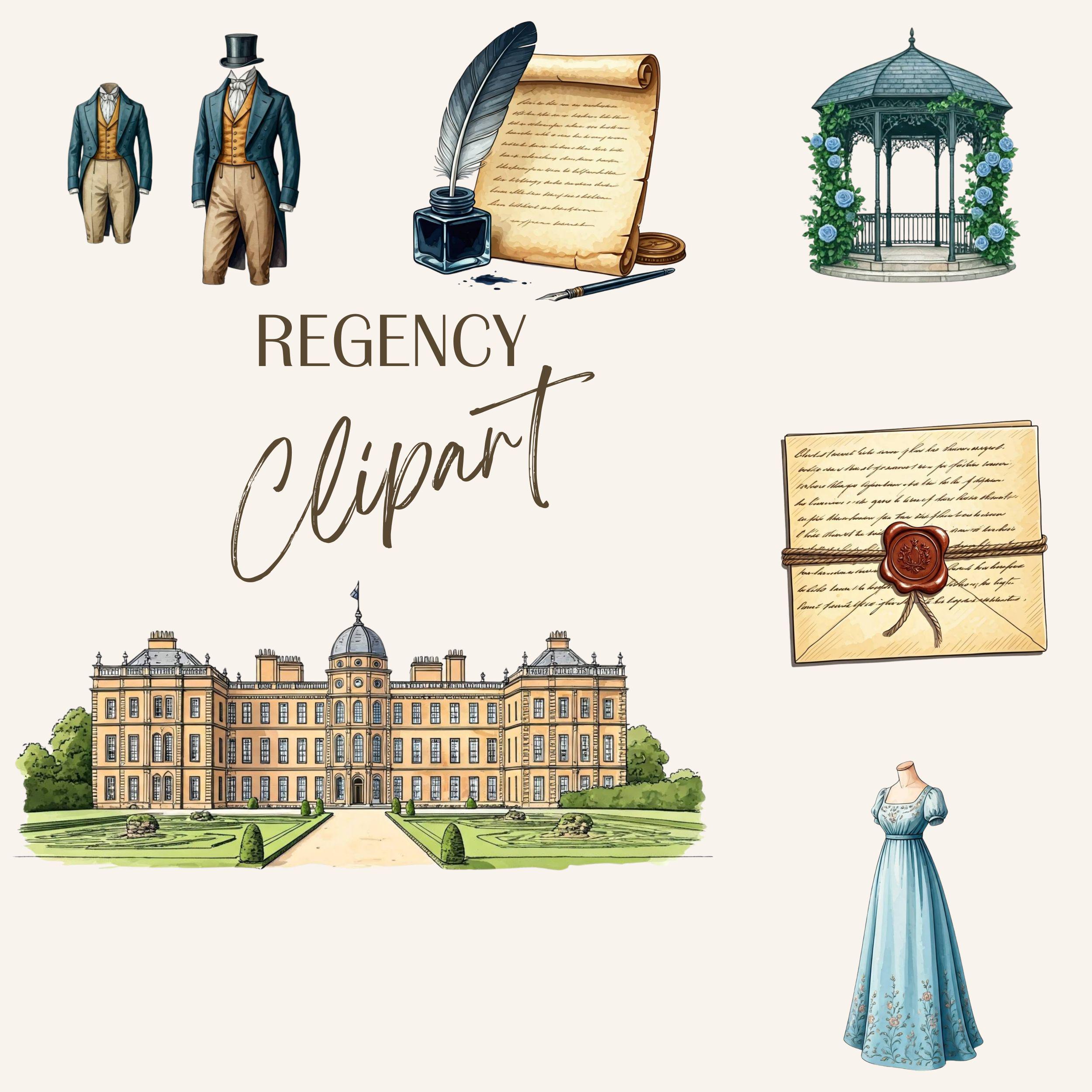 Regency and Victorian Era Inspired Clipart, Victorian PNG – Digital ...