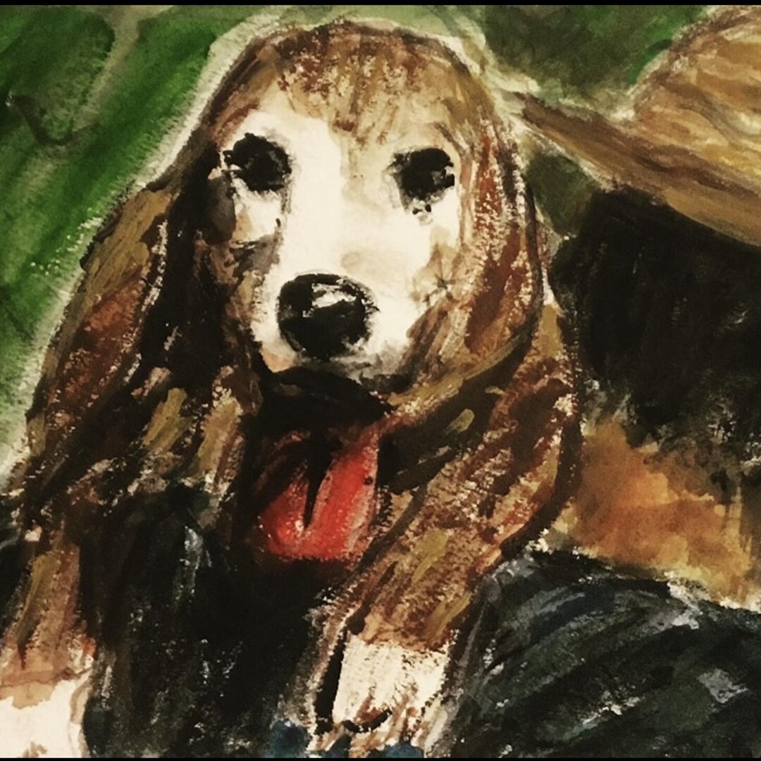 Wall Art Print of Original Dog Painting, Sissy the Basset Hound ...