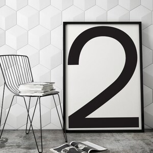 Number 2 Modern Typography - PRINTABLE FILE. Number Two Poster. Nursery ...