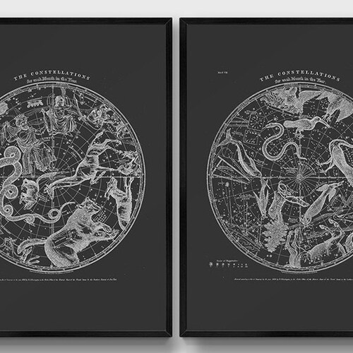 Constellation Posters. Modern Vintage Southern and Northern - Etsy