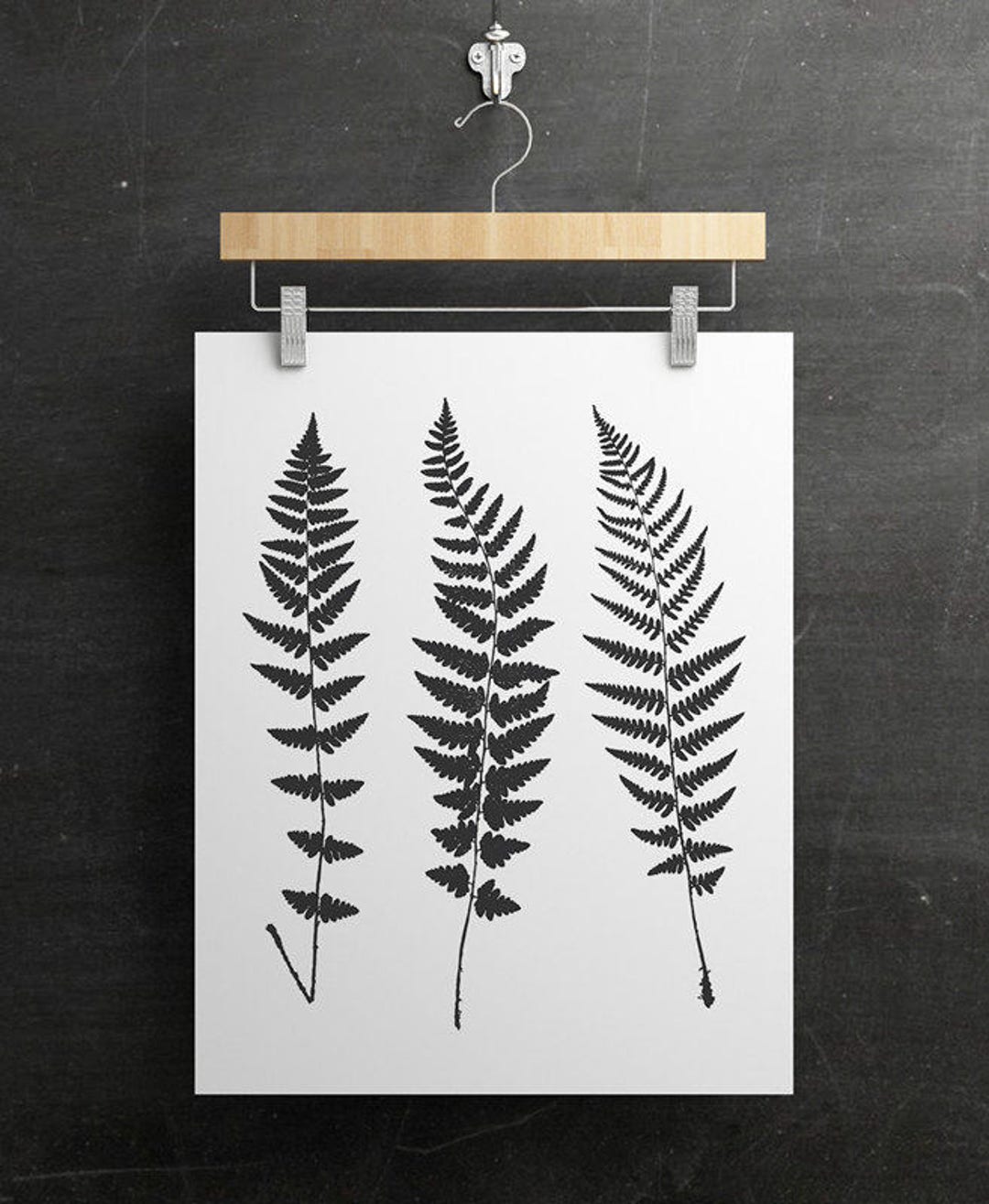 Fern Leaf - PRINTABLE FILE. Graphic Plant Print. Botanical Illustration ...