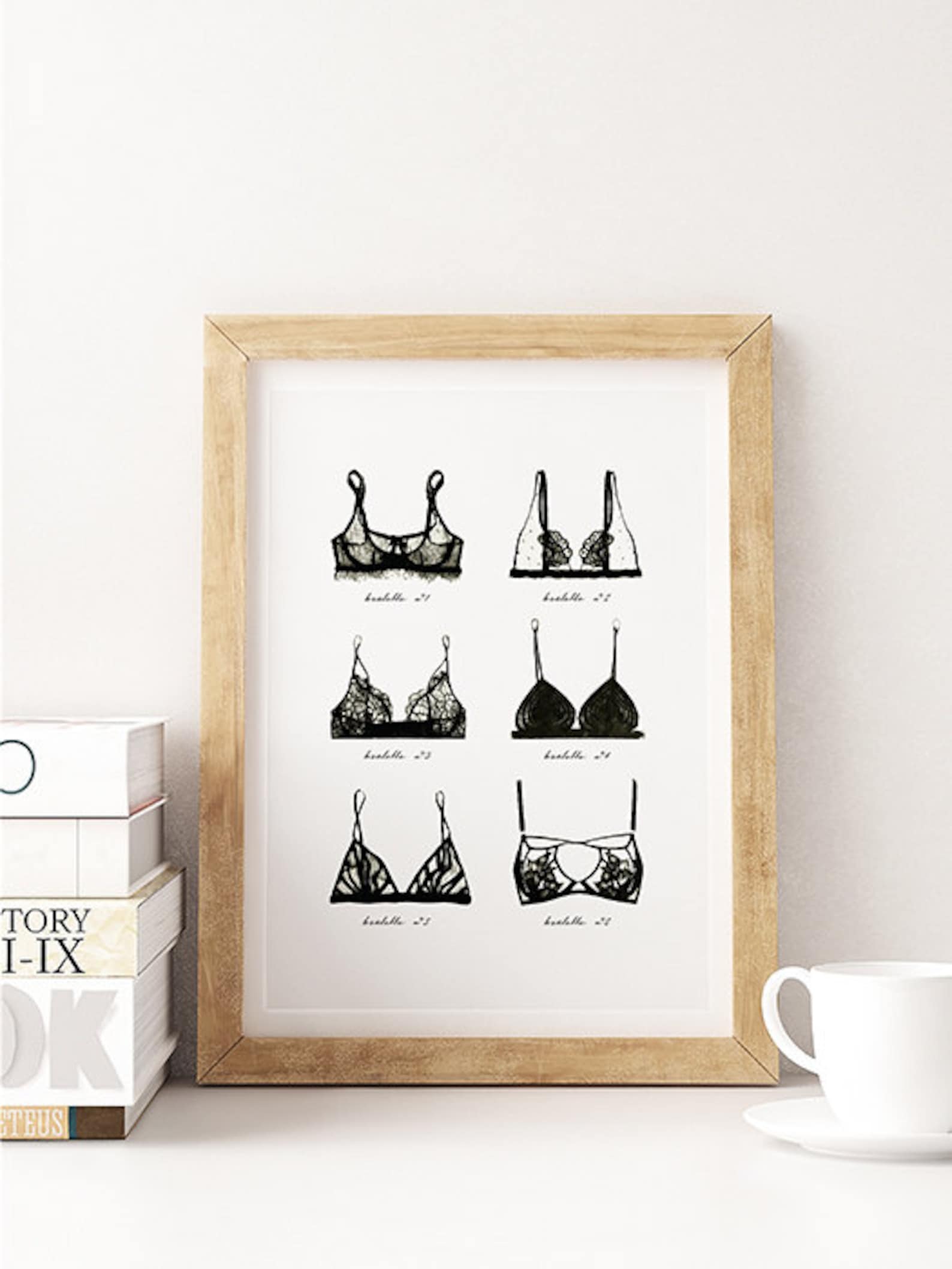 Lingerie Wall Art. Black Lace Bralette Art Poster PRINTABLE | Etsy