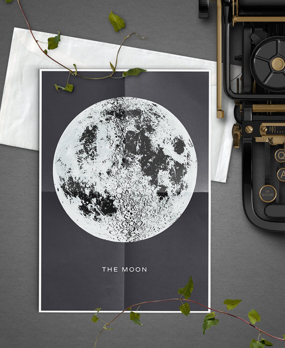 Moon Print - PRINTABLE FILE. La Luna Poster. Modern Vintage Moon Print ...