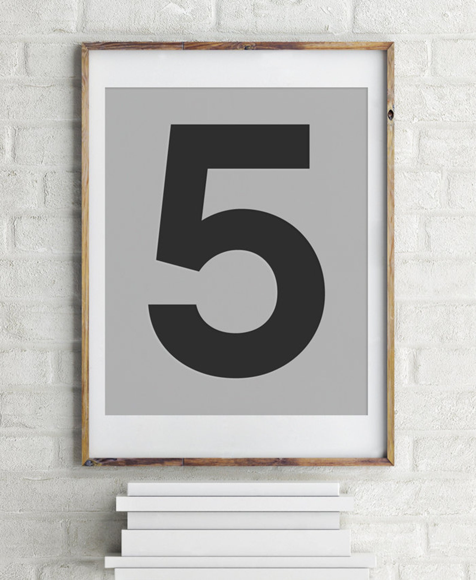 Number 5 Modern Typography Art Print Instant Download. - Etsy