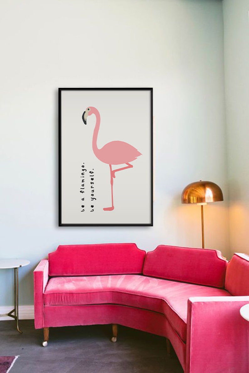 Pink Flamingo Print PRINTABLE FILE. Pink Bird Poster. - Etsy Israel