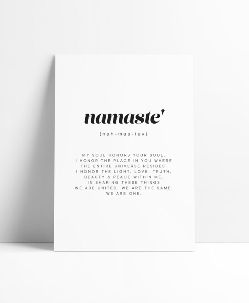 Namaste Print - PRINTABLE FILE. Inspirational Quote Print. Yoga ...