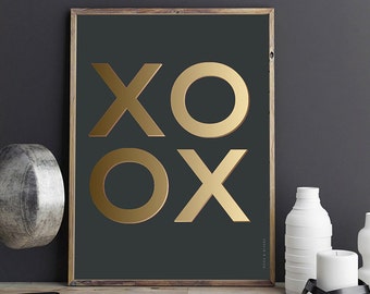 XOXO Poster. Hugs and Kisses Art Print. X's & O's | Etsy