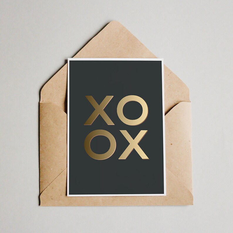 XOXO Greeting Card PRINTABLE FILE. A6 Folded Card. Hugs and - Etsy
