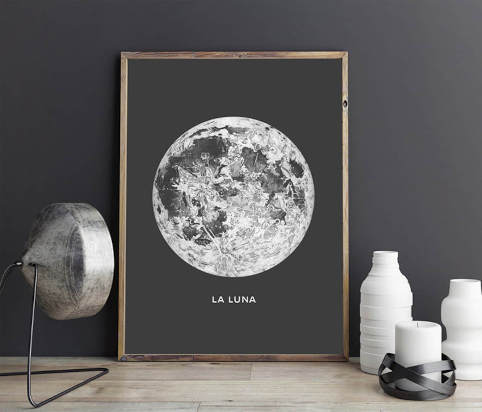Full Moon Poster PRINTABLE FILE. La Luna Moon Poster. Lunar - Etsy