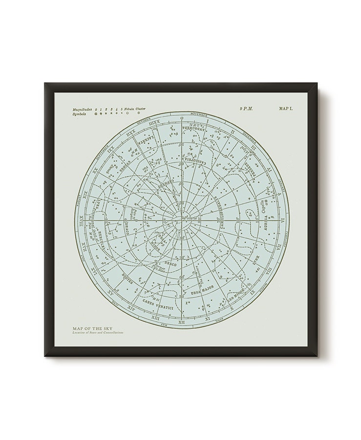 Art & Collectibles Digital Prints Map of the Sky Vintage Modern ...