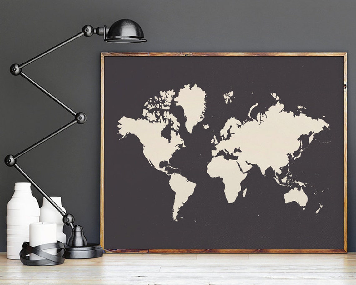 World Map Print PRINTABLE FILE. Large World Map Poster. - Etsy Canada