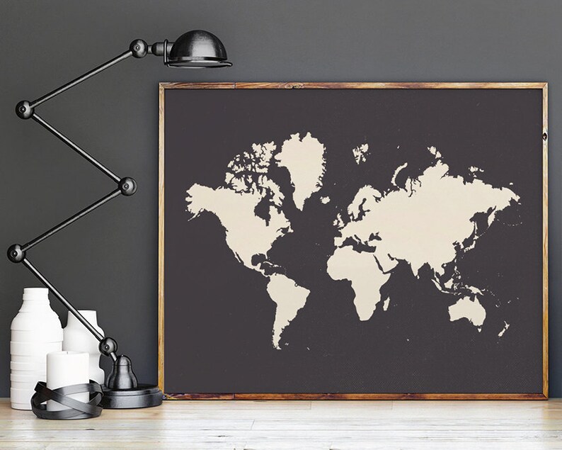 World Map Print PRINTABLE FILE. Large World Map Poster. | Etsy Canada