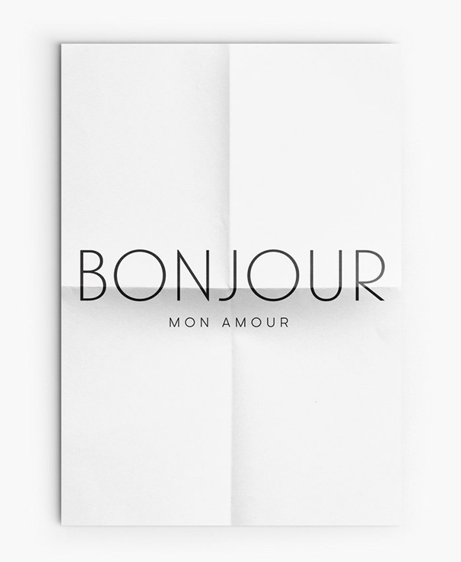 Bonjour Mon Amour - PRINTABLE FILE. Hello My Love. French Typography ...