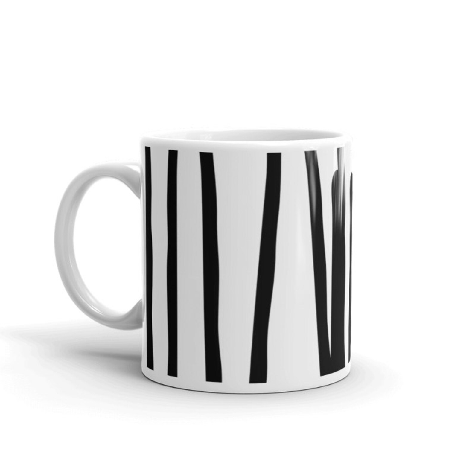 Black Line Mug. Stripped Mug. Coffee 11oz Mug. Black Stripes - Etsy