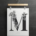 Letter M Typography Print. Monogram Art. Initial Print. - Etsy