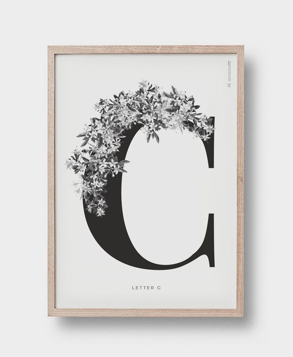 Printable Monogram Letter C 3D Gradient Initial Letter C Monogram Logo
